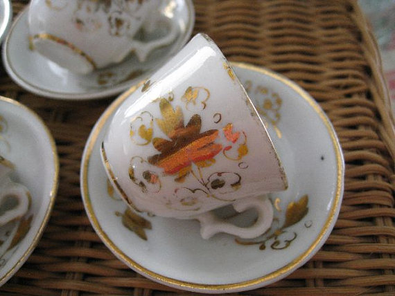 Vintage Victorian Child's Doll Porcelain Tea Set on Luulla
