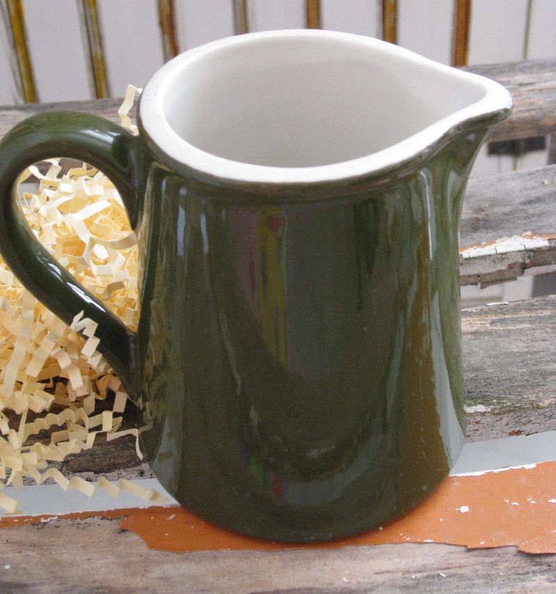 Vintage Hall Green & White Creamer Collectible Restaurant Ware on Luulla